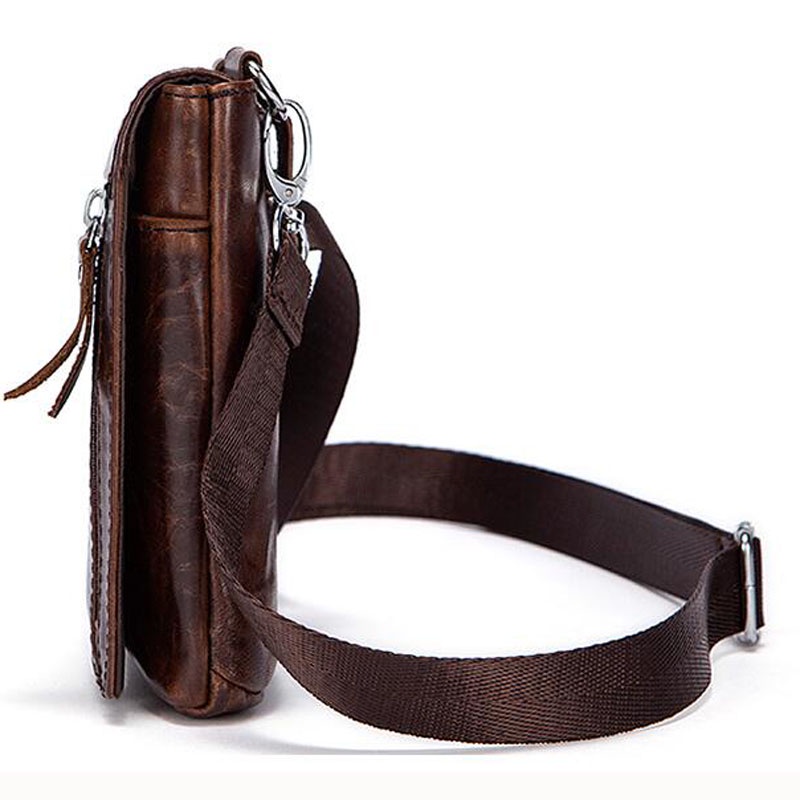 BRetro Men First Layer Cowhide Shoulder Bag fashion small Crossbody Bag ...