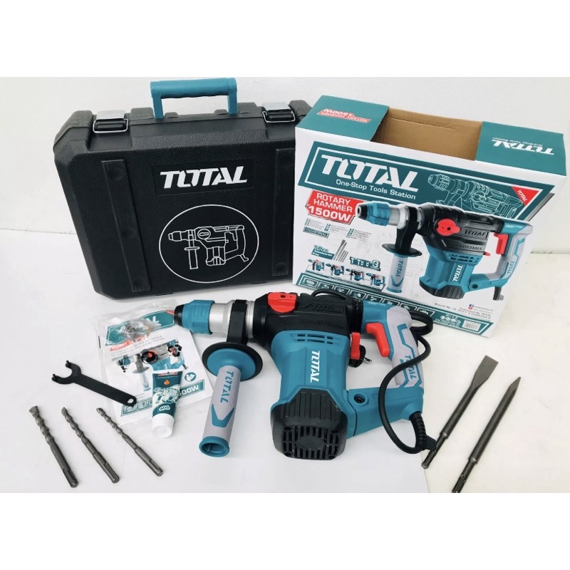 Total สว่านโรตารี่ สกัดไฟฟ้า 1500 วัตต์ 32 มม TH1153216 ( ฟรี ดอกสว่าน3 ...