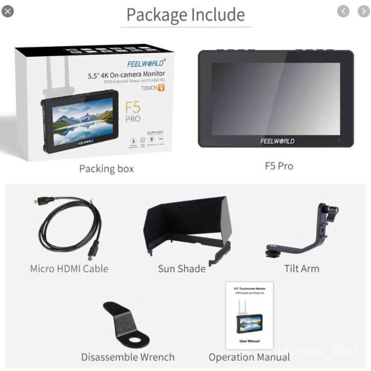 【new】(ready stock)FeelWorld F5 Pro 5.5" 4K HDMI IPS Touchscreen Monitor ...