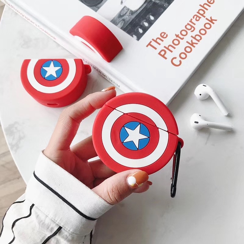 สร้างสรรค์ 100 Marvel Captain America Shield airpods เคสป้องกัน Apple ...