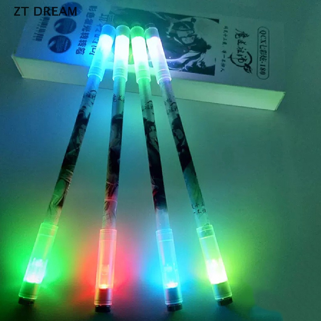 ZTD Cool Rotating LED Flash Gel Pen with Light Students Fashion 0.5mm ...