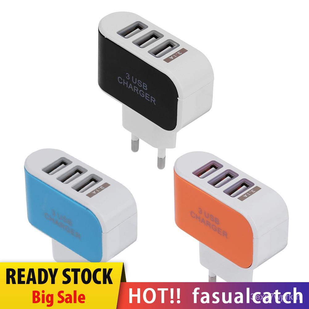 Special offerTop 3USB EU Plug LED Mobile Phone Chargers Multi-Head ...