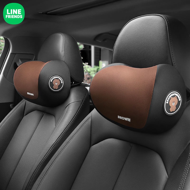 ↂ ∏linefriends หมอนรองคอในรถยนต์ในรถ ลายการ์ตูน Linefriends หมอนรองคอในรถยนต์ หมอนรองคอในรถยนต์