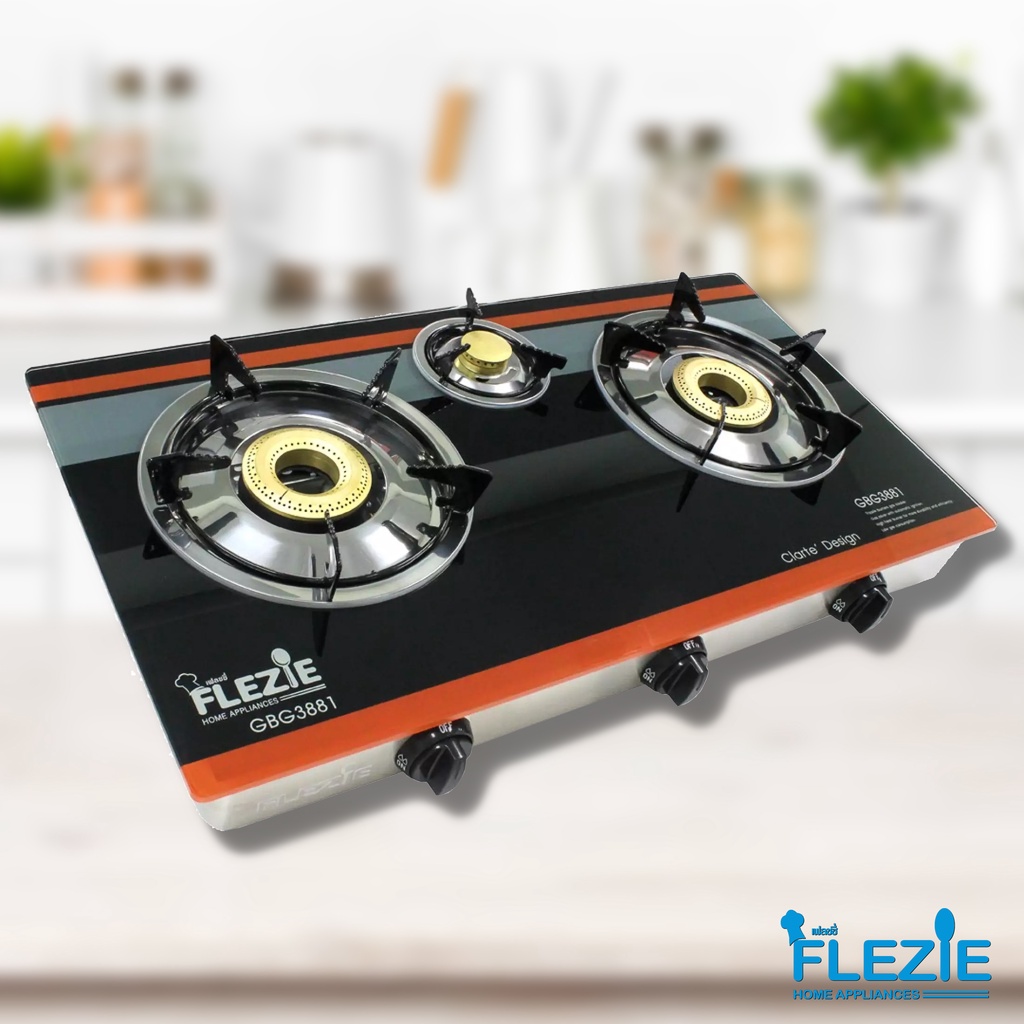 Flezie เตาแก๊สหัวทองเหลือง3หัวเตา รุ่น GBG3881 - smartimpex - ThaiPick