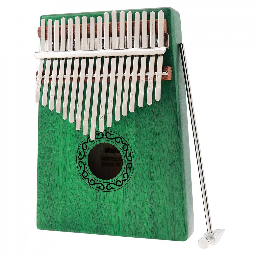 17 Key Green Kalimba Single Board Mahogany Finger Thumb Piano Mbira ...