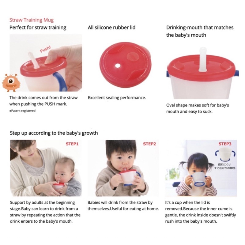 Richell AQ AQULEA แก้วหัดดื่ม หลอด แก้วหัดดื่ม สําหรับเด็ก 150 มล. แก้วหัดดื่มสําหรับเด็ก แก้ว ...