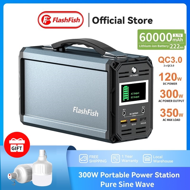 Flashfish 300W Solar Generator 60000mAh Portable Power Station ชาร์จ ...