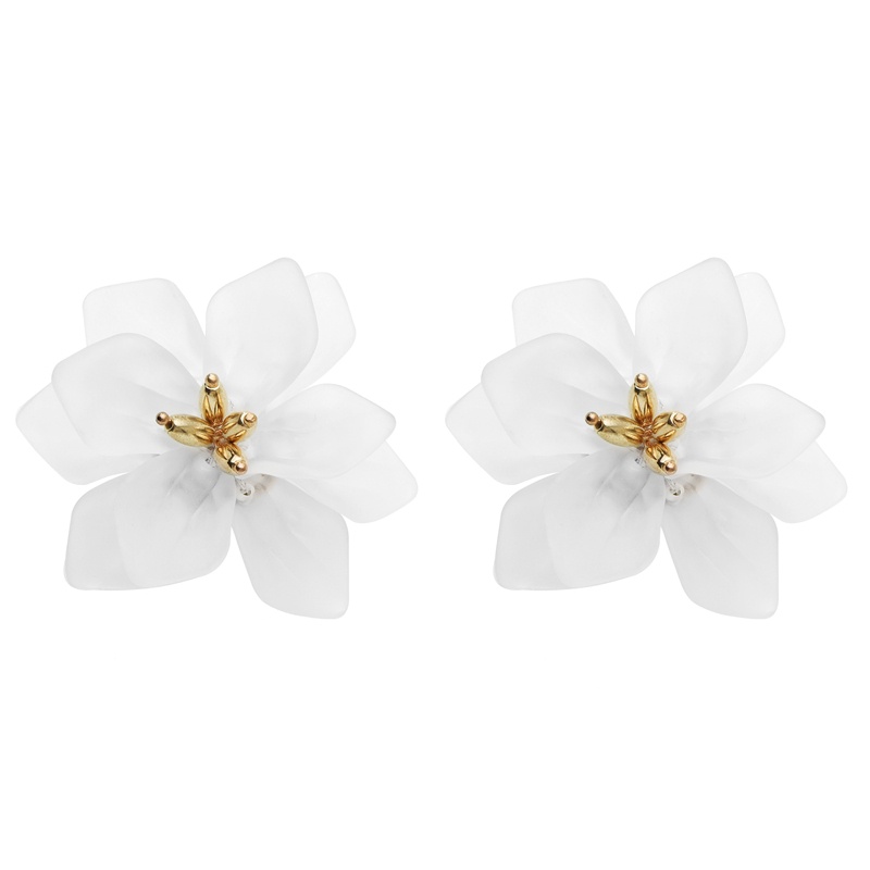 Wuli & baby Hyperbole Flower Earrings Women Acrylic Big White Orange ...
