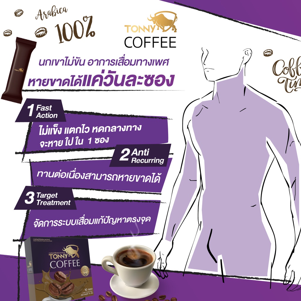 โปรโมชั่นซื้อ2 แถม1กาแฟสำหรับผู้ชาย Tony Coffee อาหารเสริมท่านชาย บำรุงกำลังชาย สุขภาพทางเพศ ...