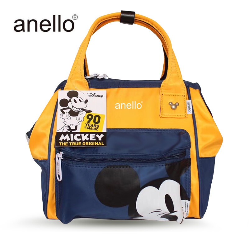 Anello Mickeyลายการ์ตูนสาวกระเป๋าถือไนลอนกลางแจ้งกันน้ำข้ามร่างกาย ...
