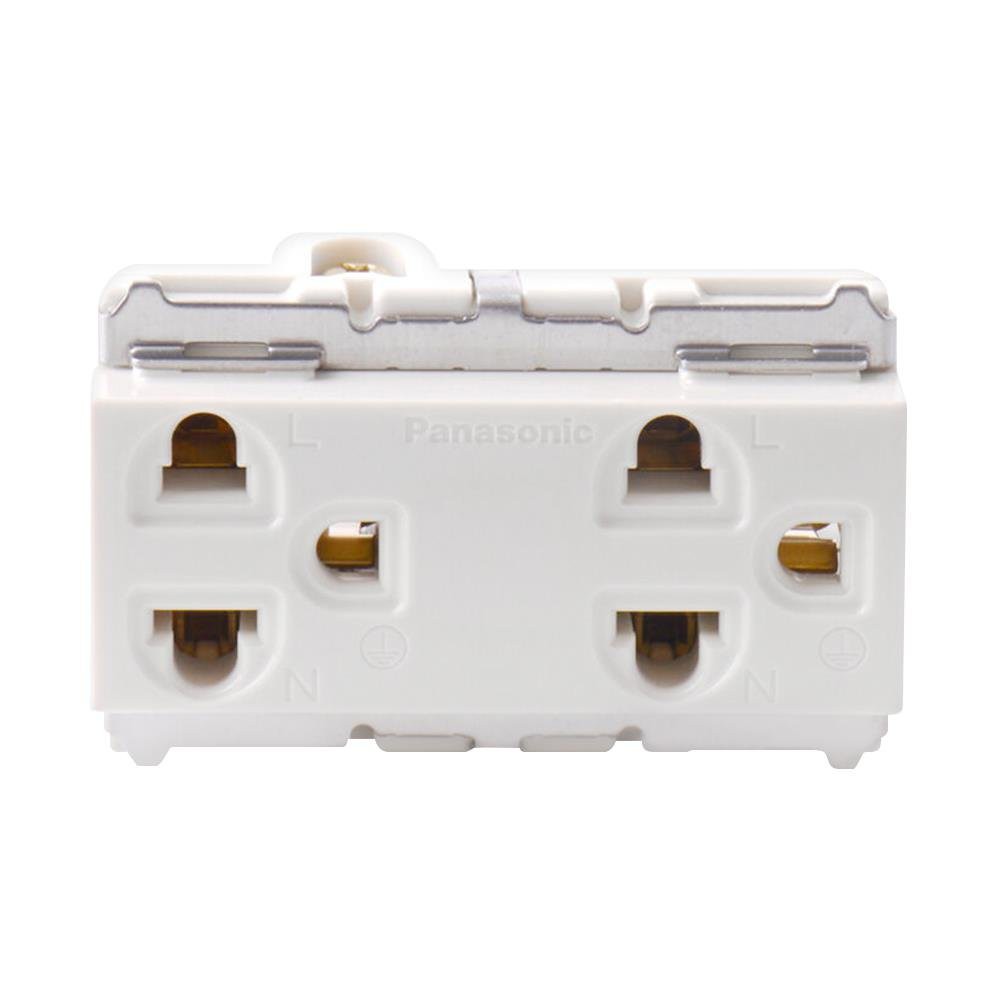 ชุดเต้ารับคู่ 3 ขากลมพร้อมเต้า TV PANASONIC BSW1391V DOUBLE SOCKETS 3P ...