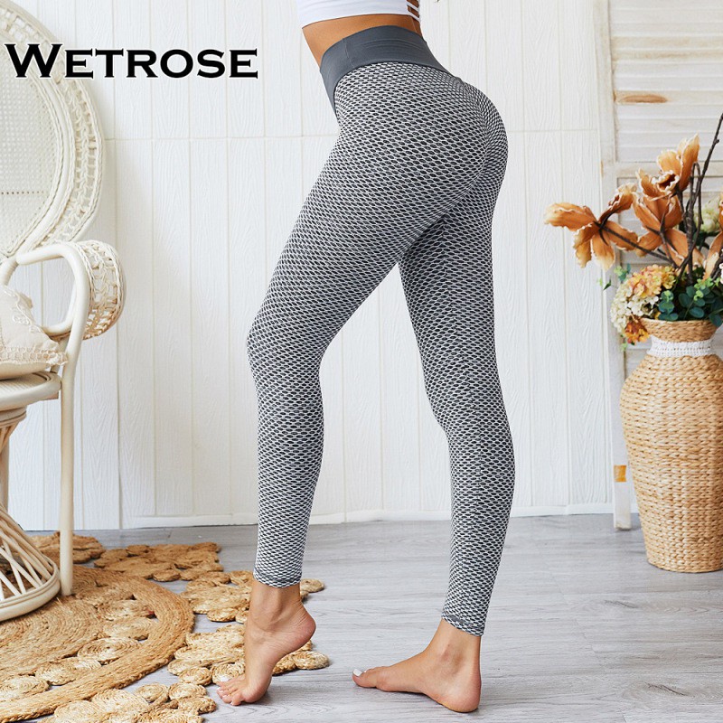 Wetrose2021 New Peach Sports Hip High Jacquard Honeycomb Fitness Pants Tight Yoga Legging ...