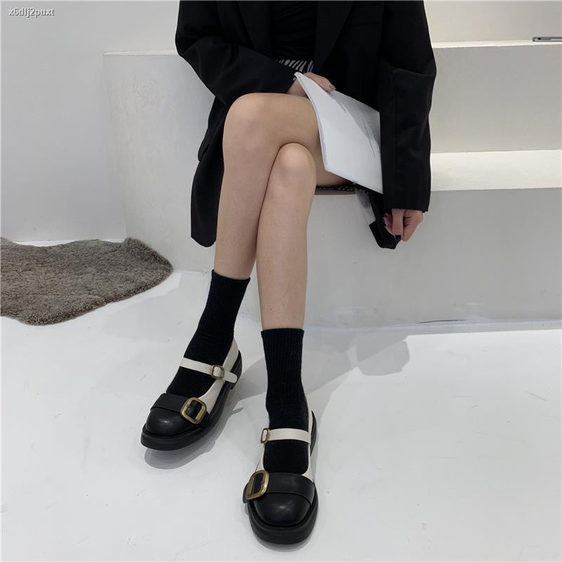 JK shoes รองเท้าหนังส้นหนาสไตล์อังกฤษรองเท้าแมรี่เจนรองเท้าพื้นหนาฤดู ...