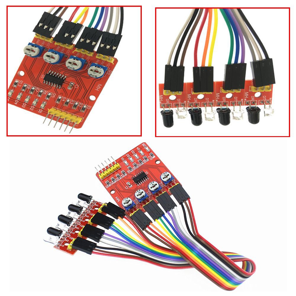 DIY 4 Channel Smart Car Tracking Line Sensor Infrared Detector Arduino ...