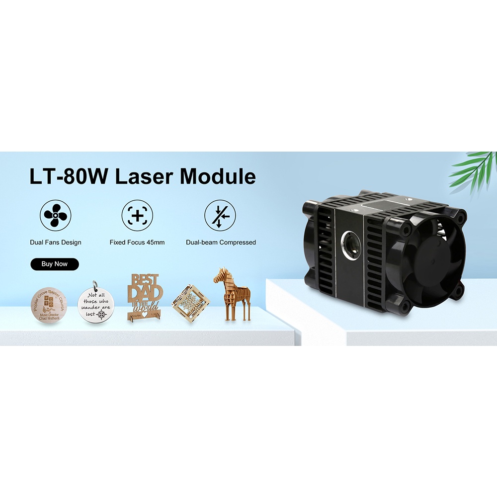 การจัดส่งเคาน์เตอร์LASER TREE 80W Laser Engraving Module 450nm Laser ...