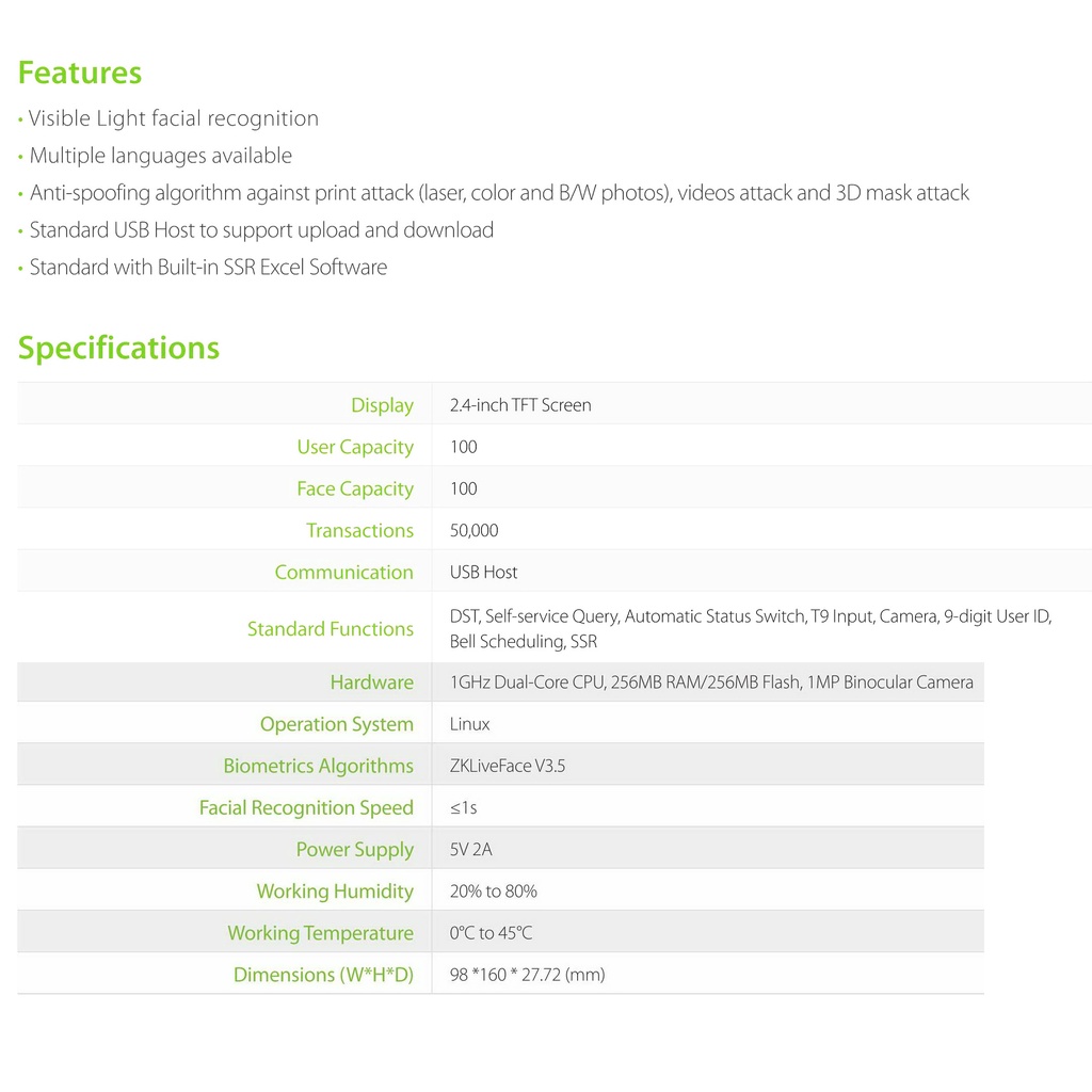 HIP CMiF68S สแกนหน้า นิ้วมือ ทาบบัตรส่งบันทึกเวลาทำงานเข้า Line - itshop_shop - ThaiPick