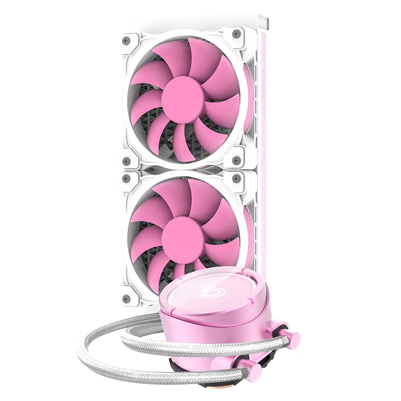 เข็ม2020 ID-COOLING PINKFLOW 240-Wสีชมพูระบายความร้อนด้วยน้ำผลแสงที่มี ...