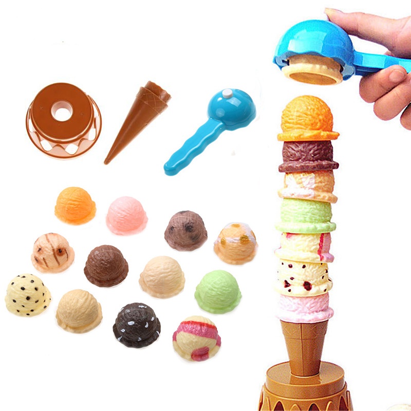 Children Simulation Food Kitchen Toy Ice Cream Stack Up Play Kids ...