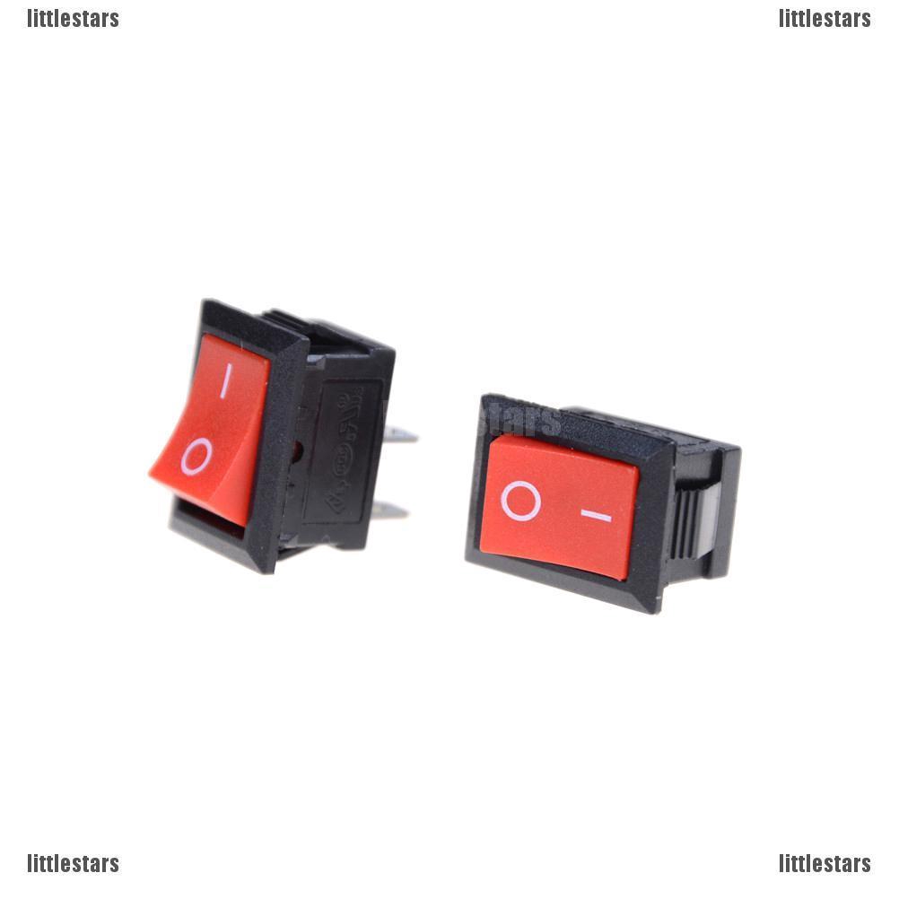 LUV 10pcs Red Rocker Switch 2 Pin KCD1-101 250V 6A Boatlike Switch ...