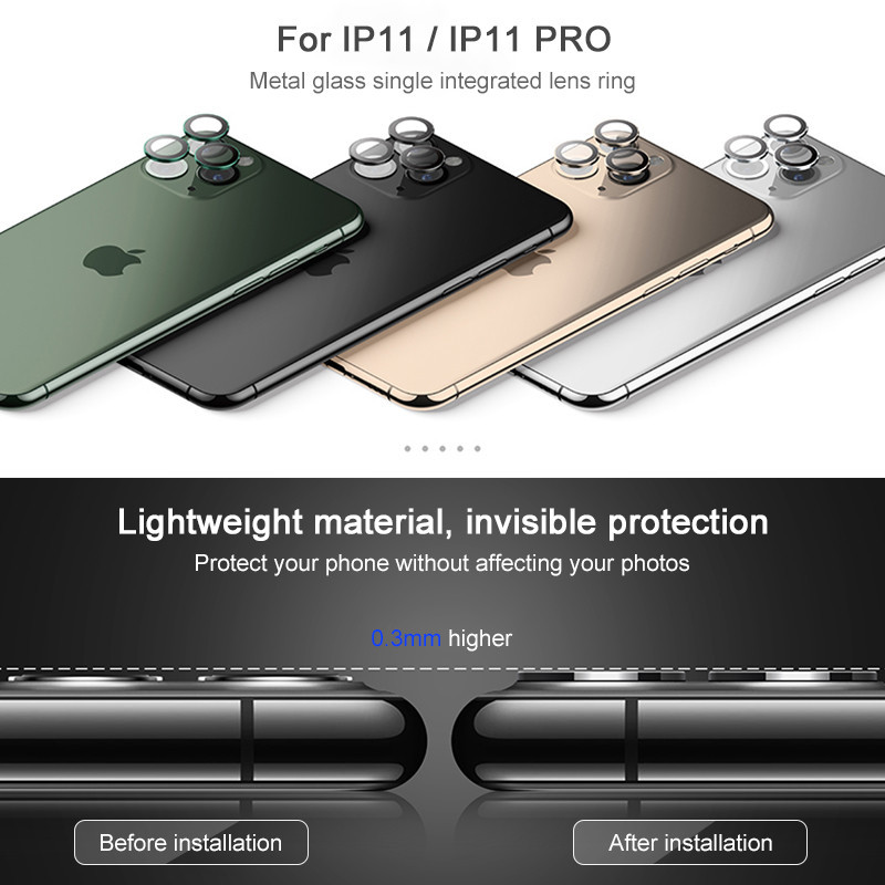 iPhone 12 Mini 11 Pro Max Metal Lens Protector Tempered Glass Full ...