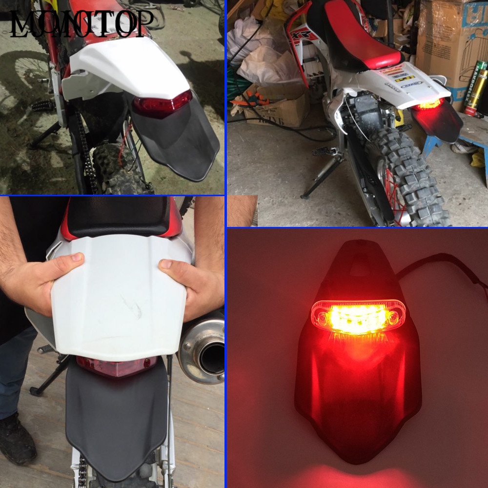 บังโคลนมอเตอร์ไซค์ Motorcycle LED Tail Light Rear Fender Brake Stop ...