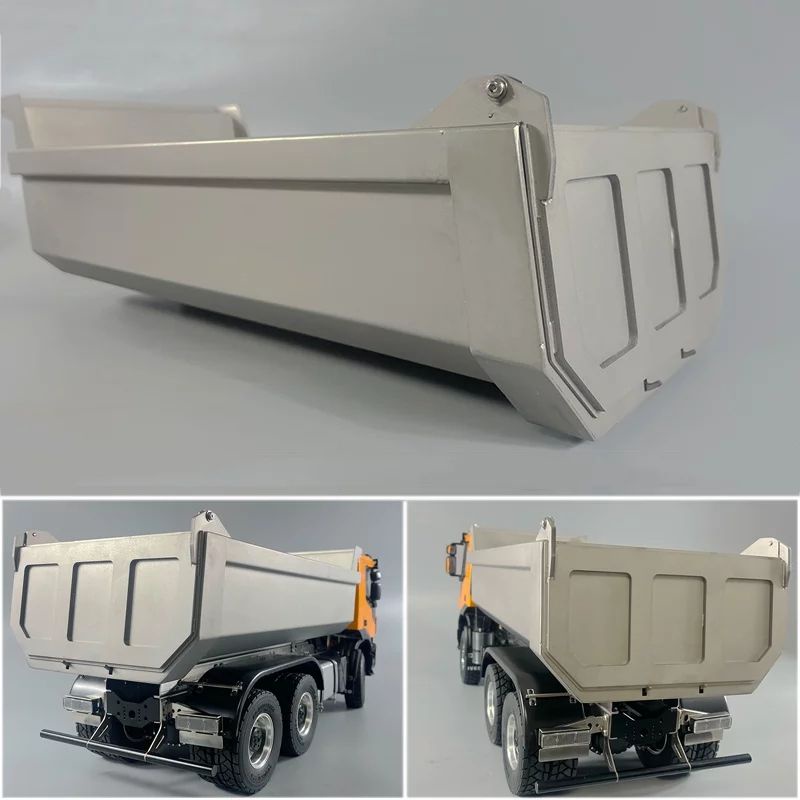 Metal Dump Truck Body 6x6 Stainless Steel U Bucket for 114 Tamiya RC ...