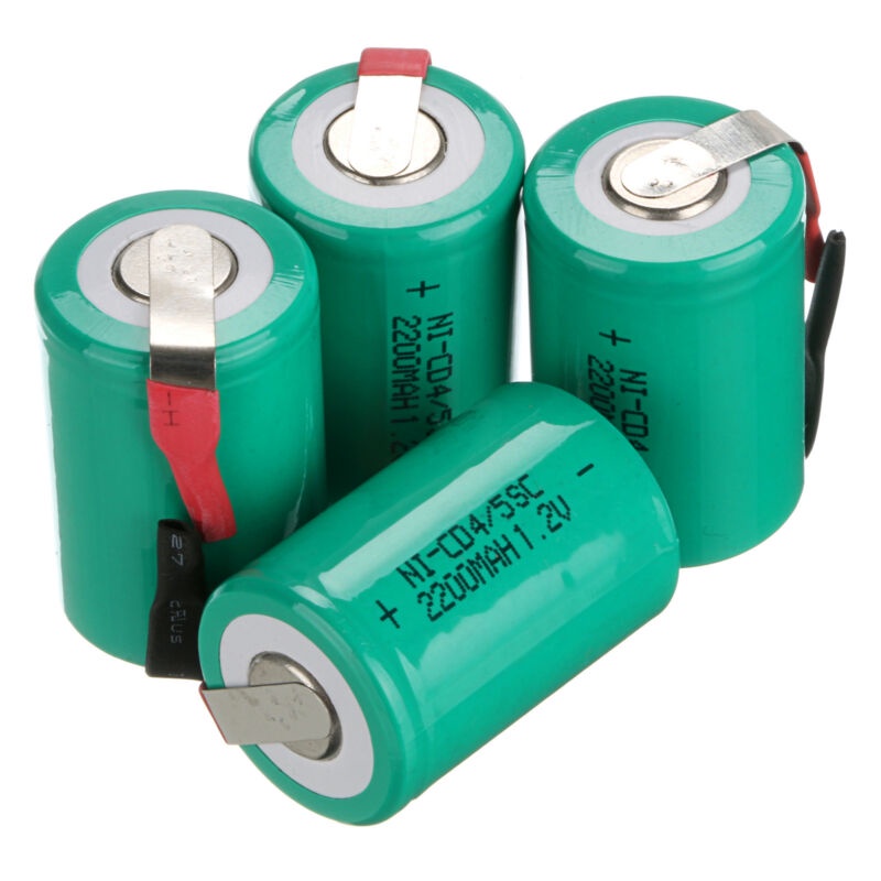 GTF 4PCS 2200mAh 45 SC Ni CD Battery 1.2V Sub C batteries with tab for ...