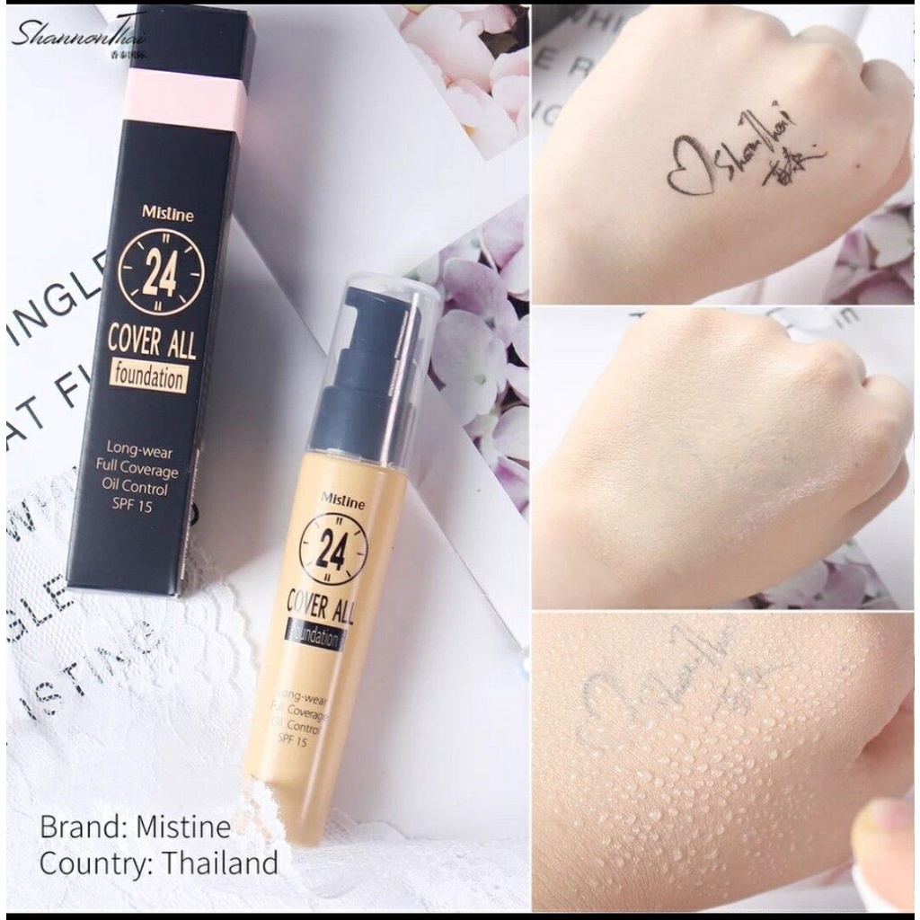 ส่งฟรี Mistine cover all 24 hours foundation มิสทีน 24 คัฟเวอร์ ออลฟาว ...