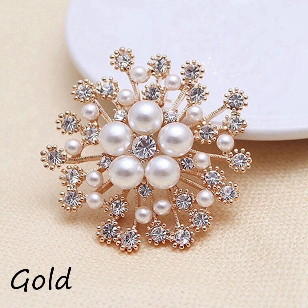 Wedding Dress Women Jewelry Flower Brooches Pins Crystal Rhinestone ...