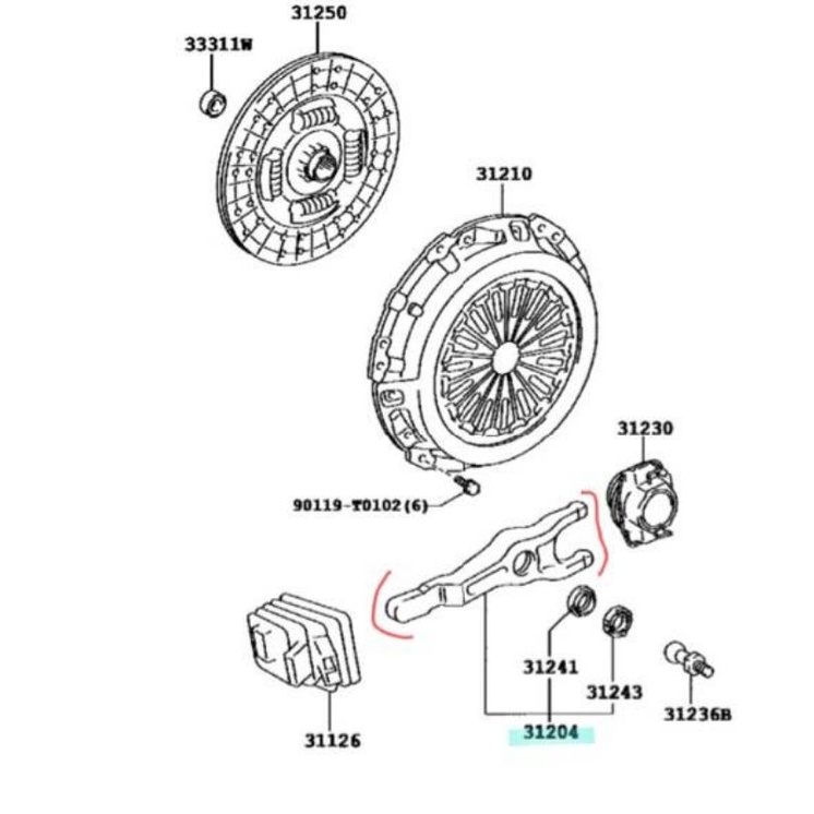 ก้ามปู ขาลูกปืนคลัช Toyota Revo Innova Foruner Gdh30-22 15-19 31204 ...