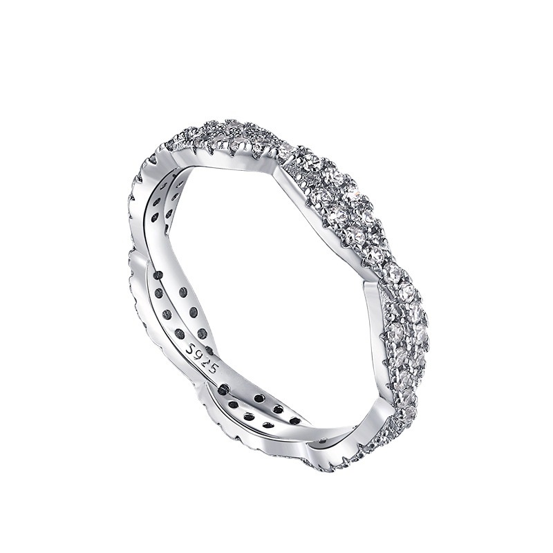 925 Sterling Silver Sparkling Sona Diamond Moon Stars Finger Rings for Women Couples Trendy ...