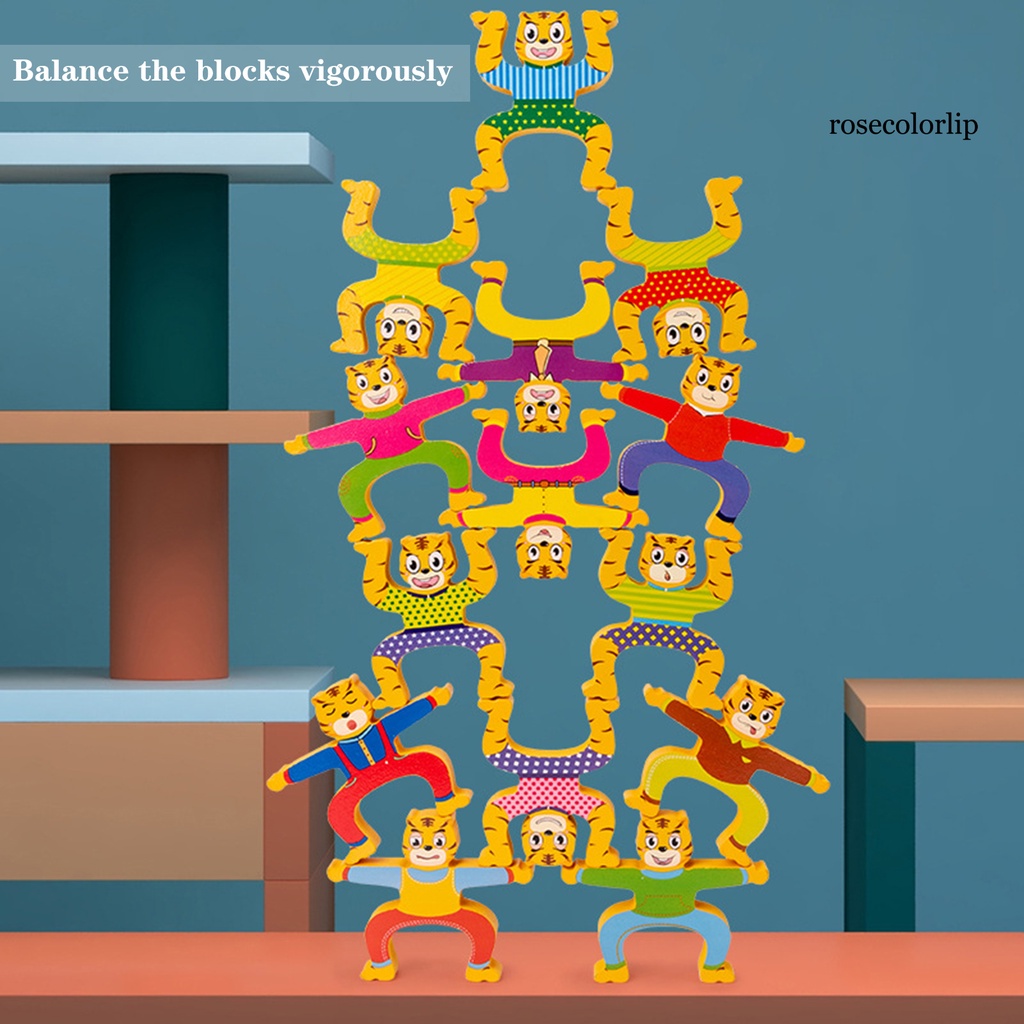 【New Year3】 16Pcs Building Block Interactive Educational Tiger Design ...