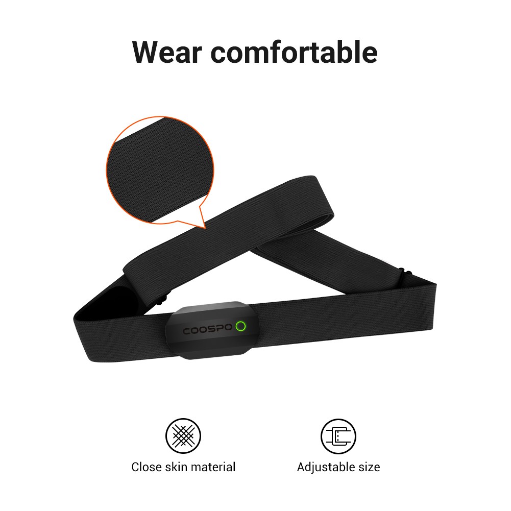 CooSpo Chest Heart Rate Monitor Strap Bluetooth 4.0 ANT+ Heart Rate ...
