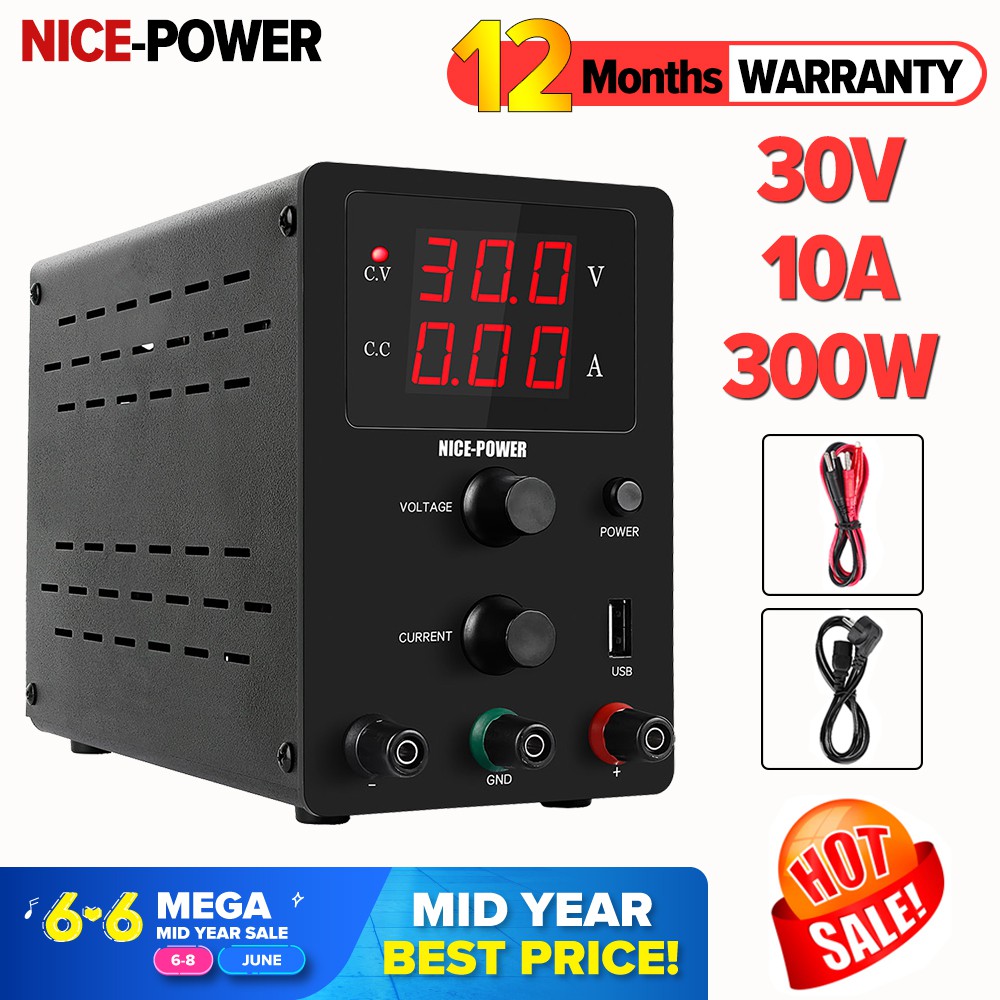 【ขายดี】NICE-POWER Adjustable 0-30V 0-10A สวิทชิ่ง เพาเวอร์ซัพพาย 12v ...