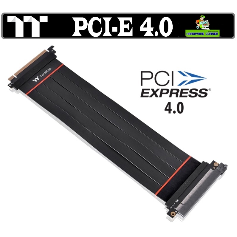 RISER CABLE (สายพีซีไอ) Thermaltake TT Premium PCI-E 4.0 Extender – 300mm (AC-058-CO1OTN-C1 ...