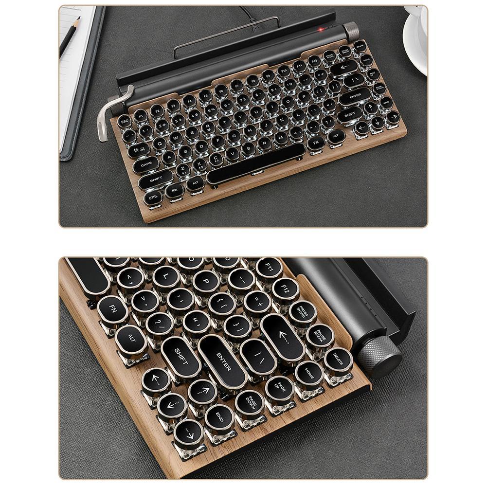 คีย์บอร์ด:Tyewriter Keyboard 83 Keys Wireless Bluetooth RGB Colorful ...