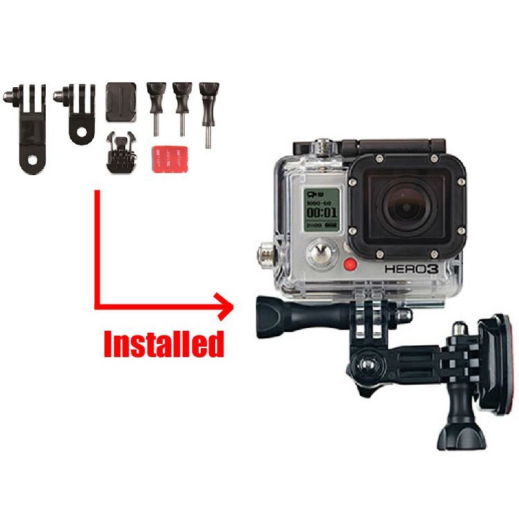 360 degree Gopro Helmet Tank Mount ฐานอุปกรณ์ เสริม หมวก ถังน้ำมัน ...
