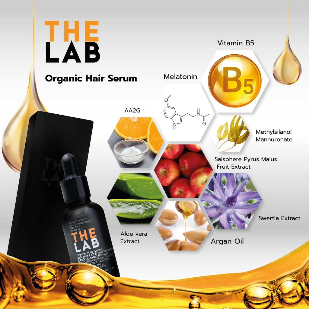 เหลือ 103.-ใส่โค้ดINC99SL2โค้ดหน้าร้านลด30THE LAB Organic Hair Serum ...