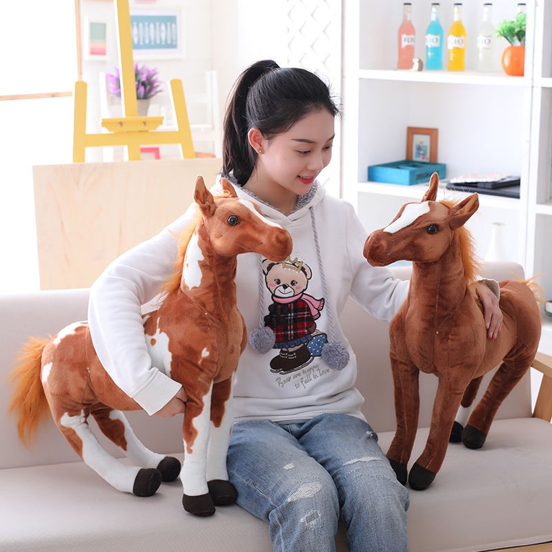 Cute Large Simulation Ferghana Horse Doll Plush Toys Ragdoll Pony Doll ...