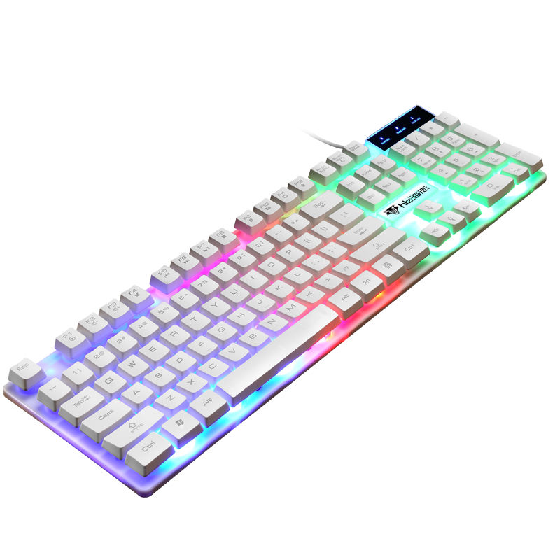 Backlit Gaming Computer Keyboard Desktop Home Luminous Mechanical Feel ...