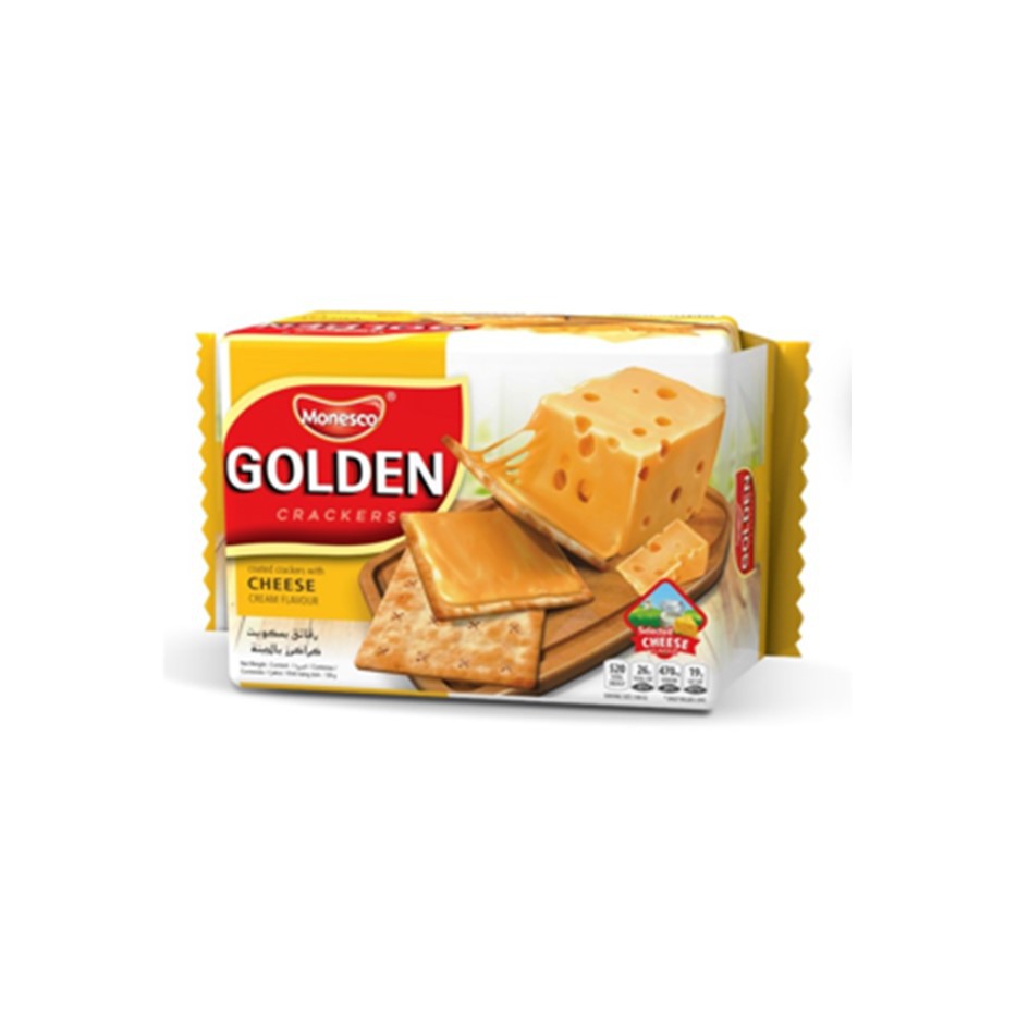 โมเนสโก้ โกลเด้น แครกเกอร์ ชีสครีม 120 กรัม ขนมอินโดนีเซีย / Golden ...