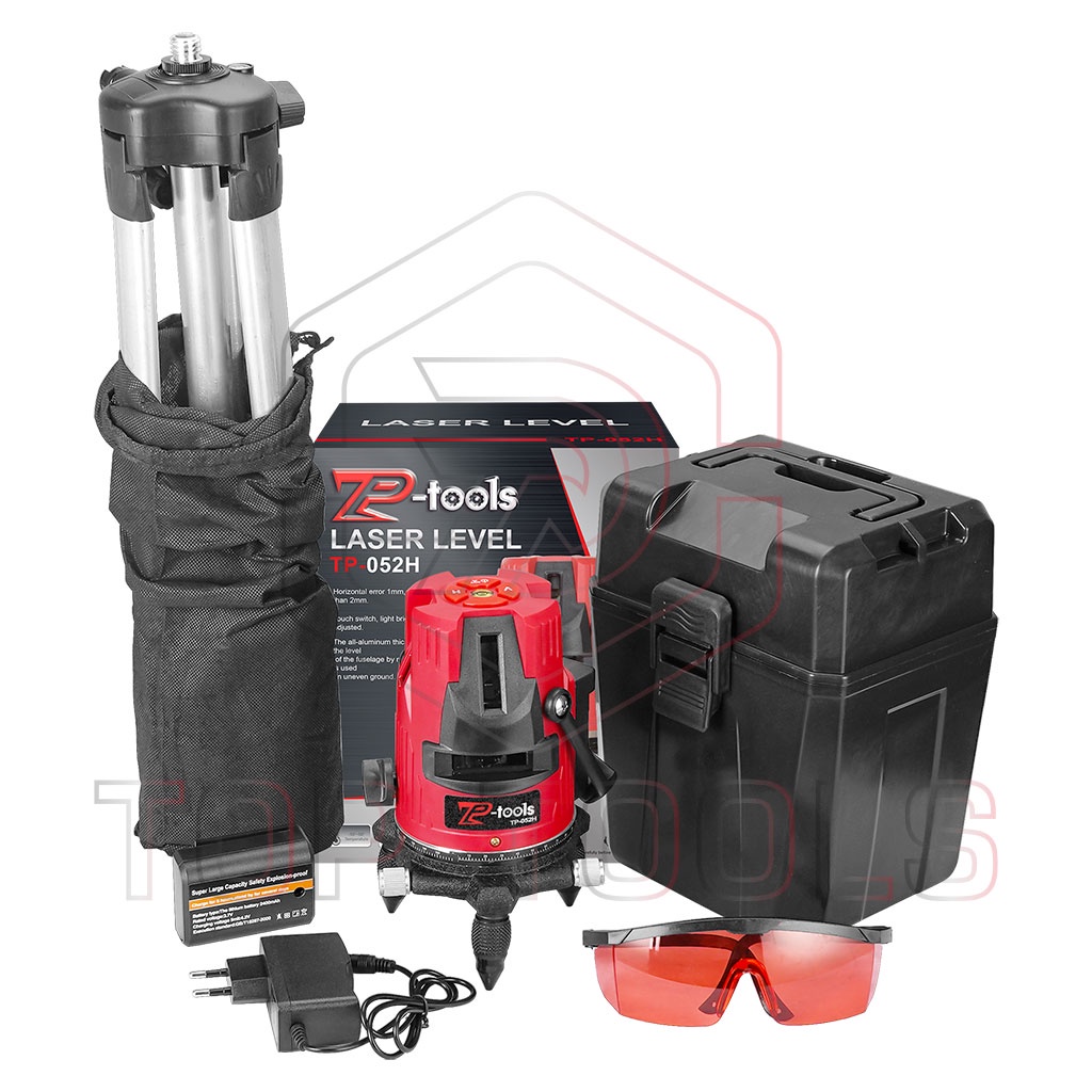 TP TOOLS เครื่องวัดระดับเลเซอร์ 5 เส้น 360 องศา แสงสีแดง TP-052H พร้อมกล่องเก็บอุปกรณ์ แถมฟรี ขา ...
