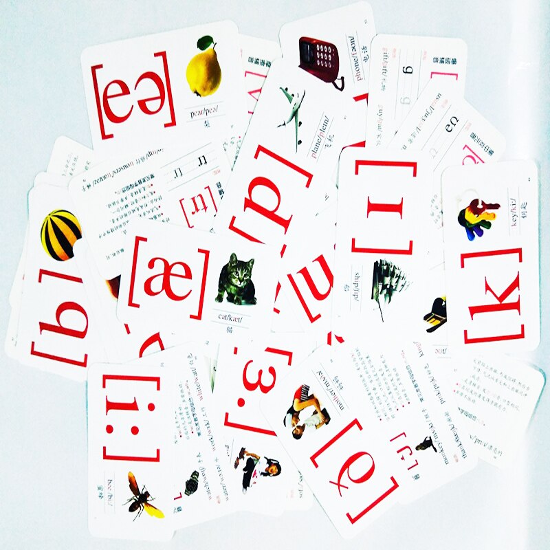45Pcs/set English Card International Phonetic Alphabet Card Educational ...