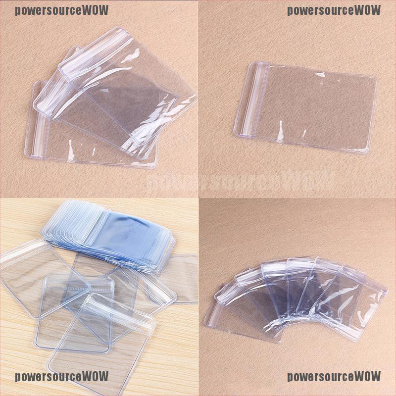 100Pcs Clear PVC Plastic Coin Bag Case Wallets Storage Envelopes New ...