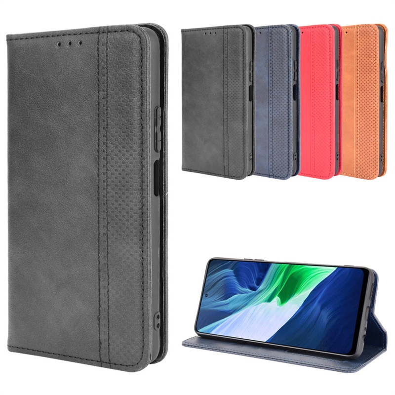 เคสโทรศัพท์มือถือหนัง ฝาพับแม่เหล็ก พร้อมช่องใส่บัตร สําหรับ Infinix ...