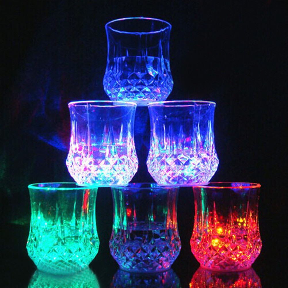 Inductive Colorful LED Wine Whisky Cup Flash light Glass Bar Beverage ...