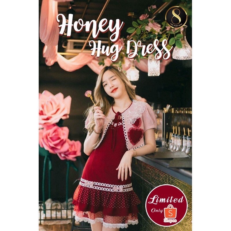 พร้อมส่ง ️ 8 studio Size L Honey Hug Dress มินิเดรสน่ารัก แต่งระบายมุ้ ...