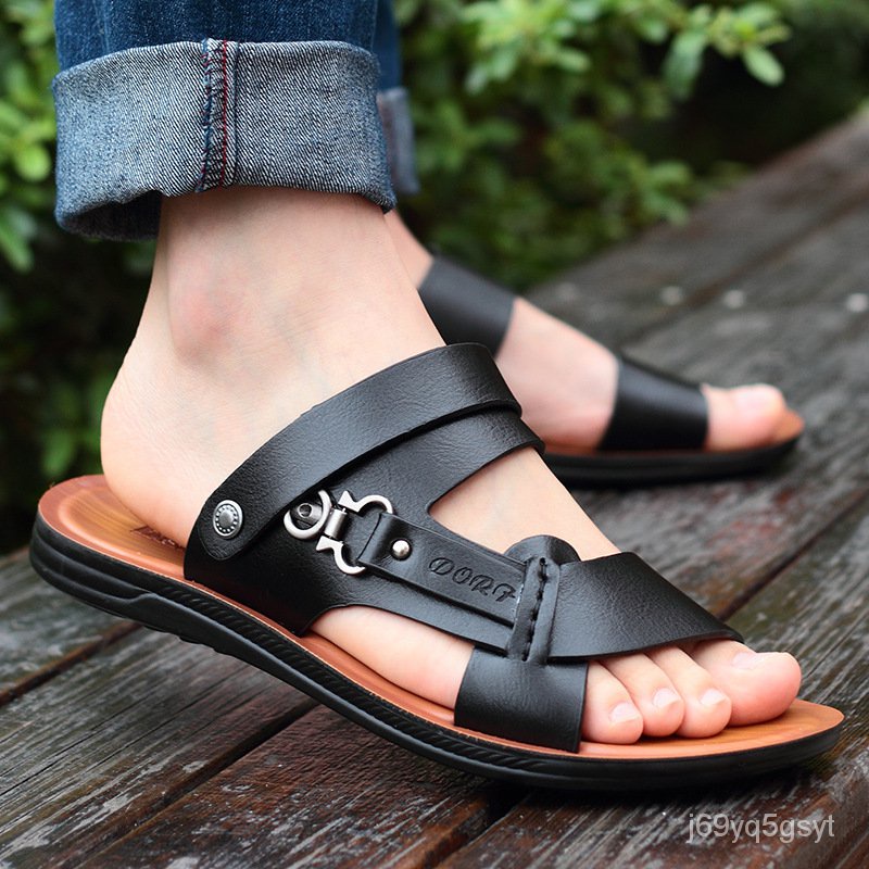 2021 New Summer Shoes for Men Comfortable Casual Sandals PU Leather ...