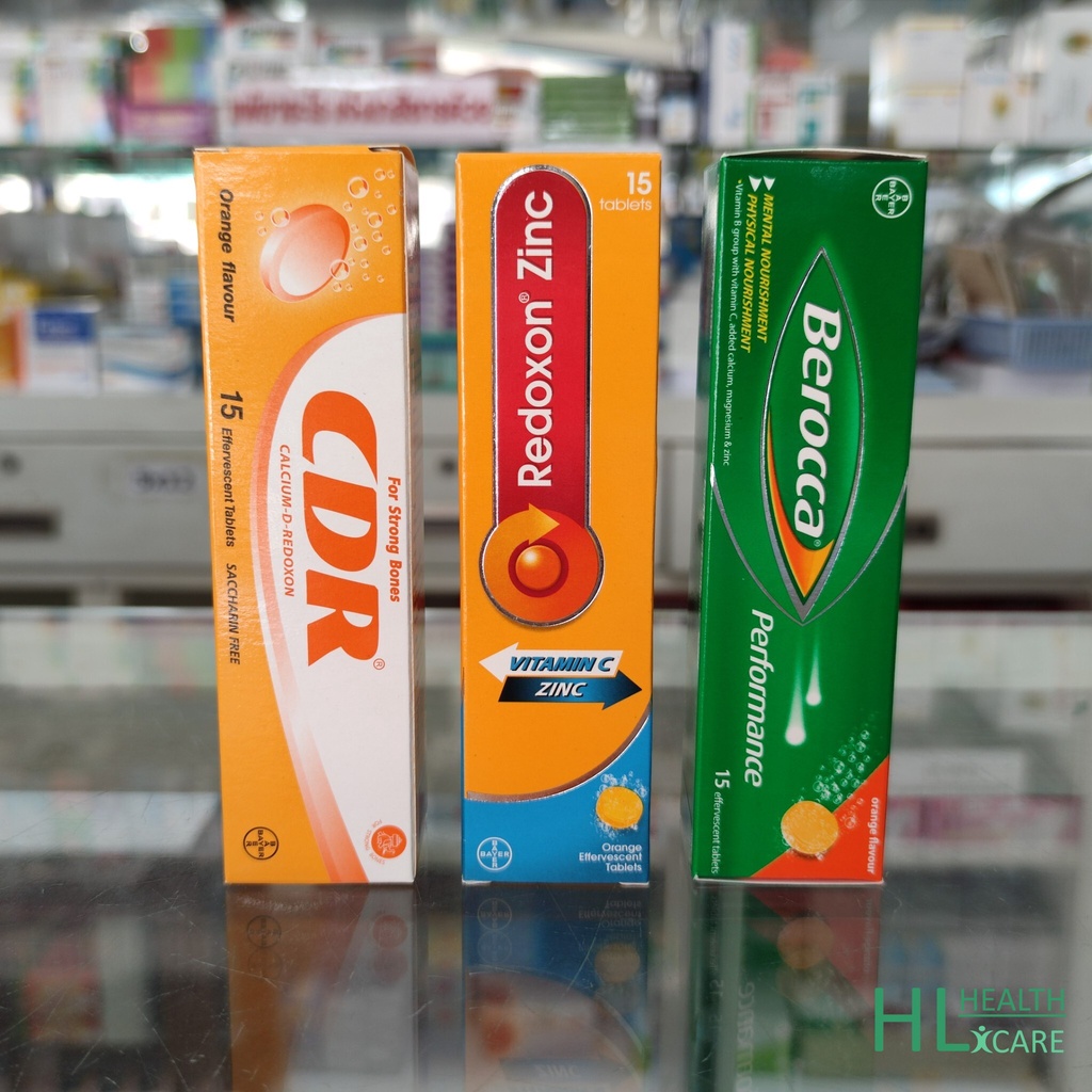 1 ขวด 15 เม็ด วิตามินรวม ชนิดเม็ดฟู่ละลายน้ำ รสส้ม CDR REDOXON ZINC และ ...