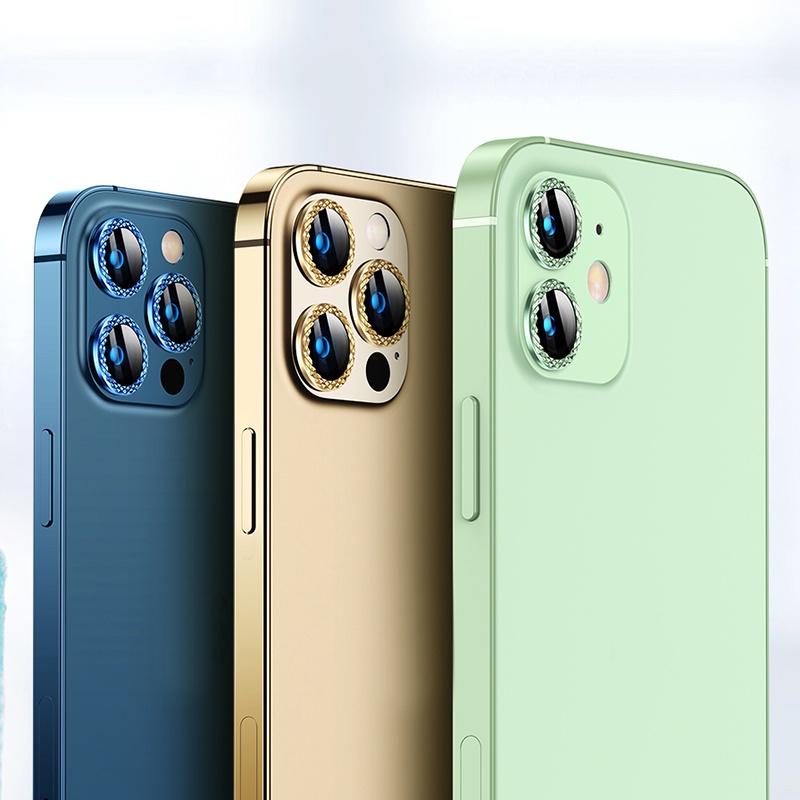 ตัวป้องกันกล้อง เพชร สําหรับ iPhone 13 12 11 Pro Max Mini เลนส์กล้อง ...